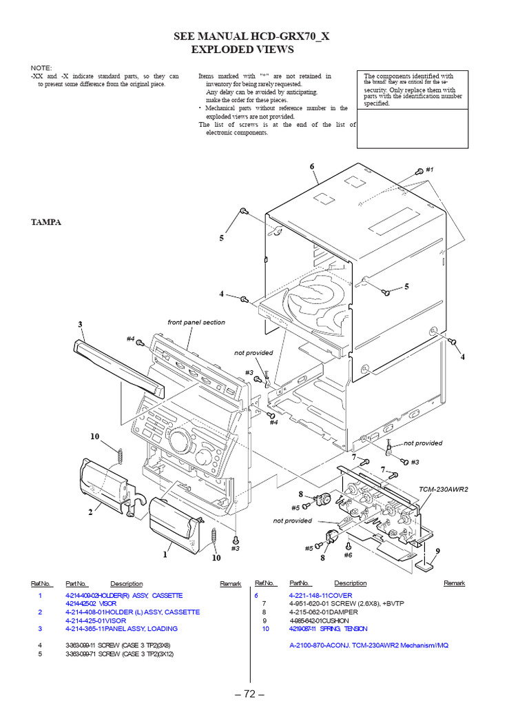 Sony MHC-GRX700 Mechanism | PDF | Integrated Circuit | Electronics