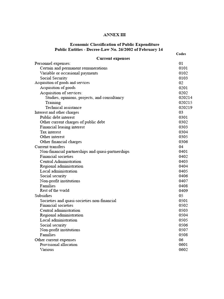 Economic Classification of Public Expenditure | PDF | Expense | Capital ...