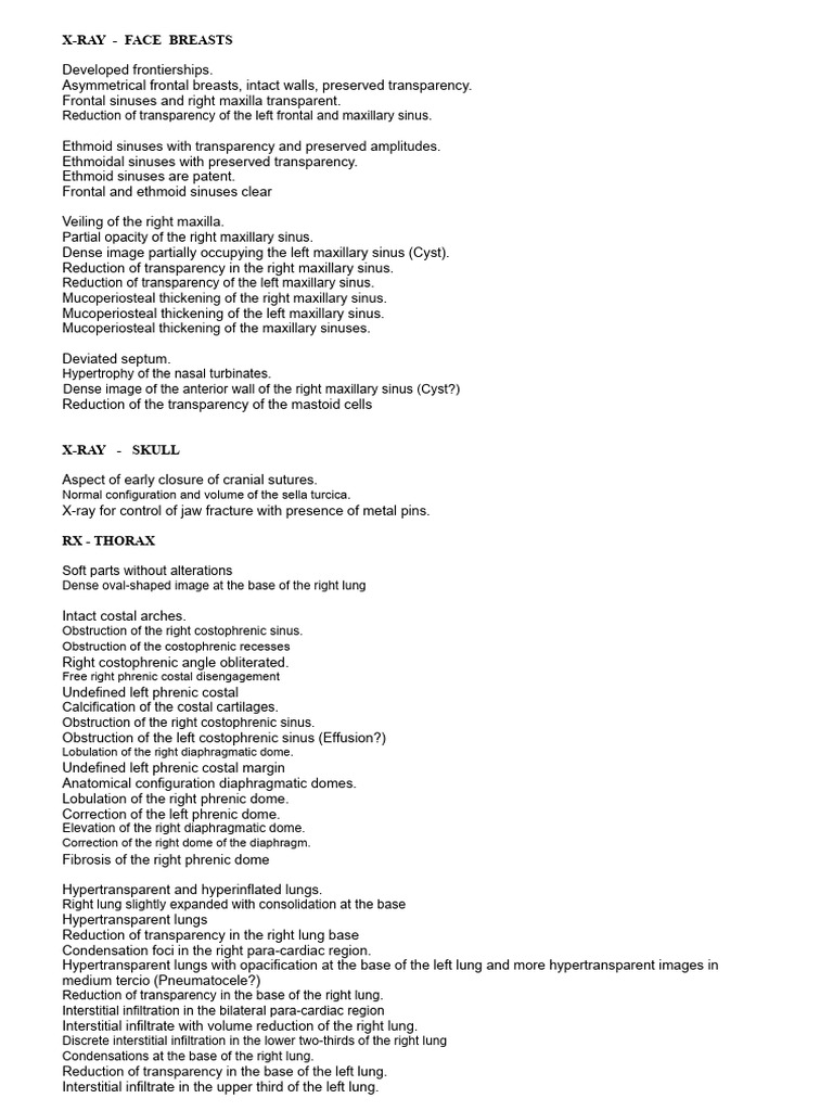 X-ray report | PDF | Vertebra | Anatomical Terms Of Location