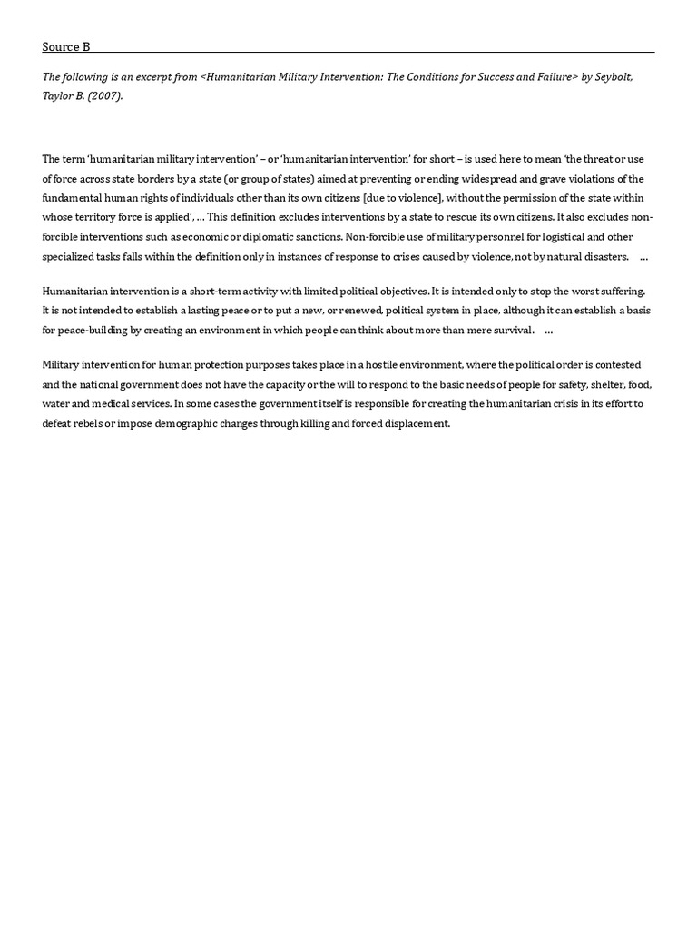 Understanding Humanitarian Military Intervention | PDF