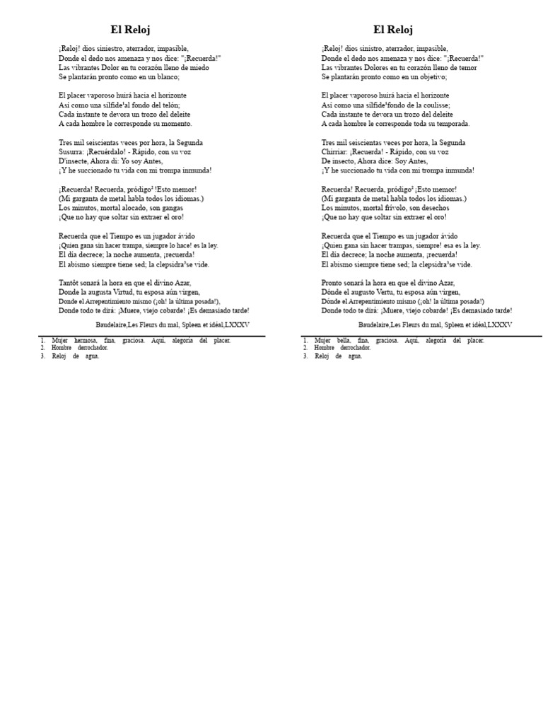 El Reloj Poema | PDF