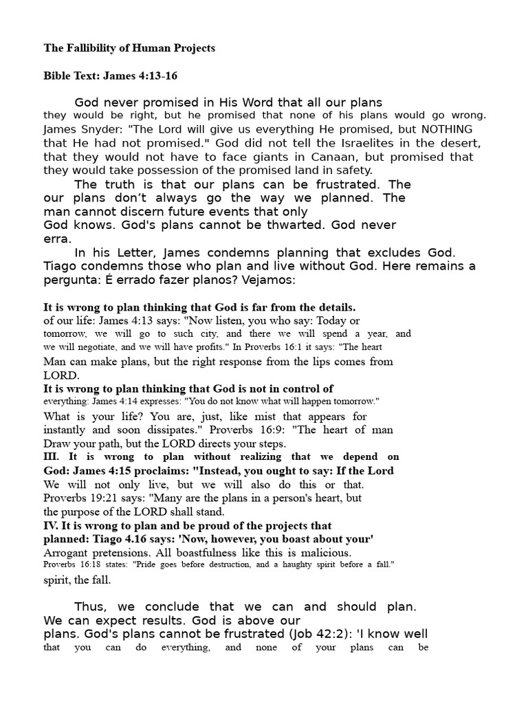 The Fallibility of Human Planning | PDF