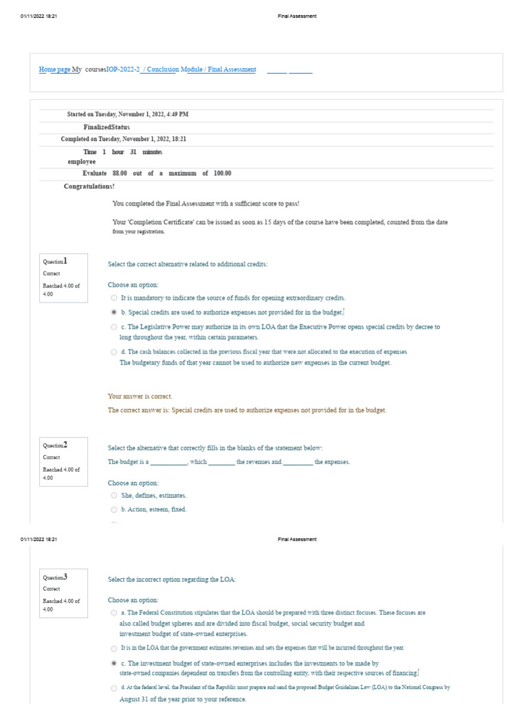 Final Evaluation IOP 2022 2 | PDF | Government Budget | Budget