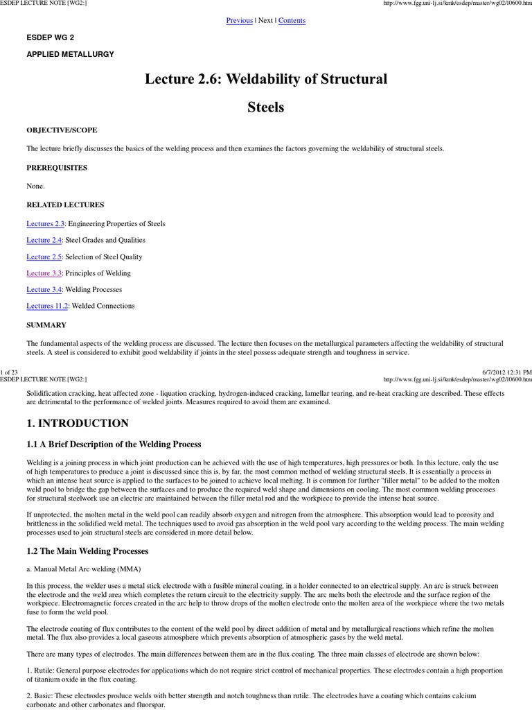 Esdep Lecture Note (Wg2 - ) | PDF | Welding | Construction