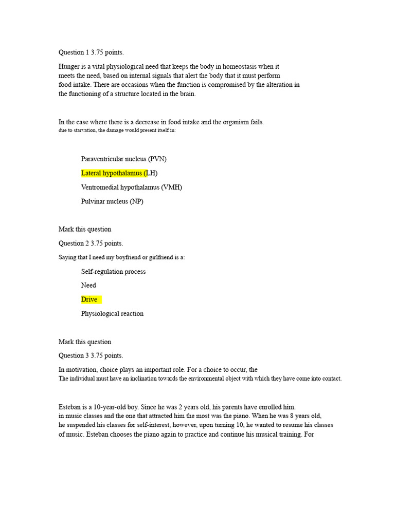 Midterm Exam Motivation and Emotion | PDF | Motivational | Motivation