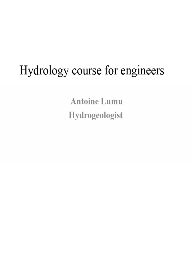Hydrology Course for Engineers(0) | PDF | Water Cycle | Hydrology