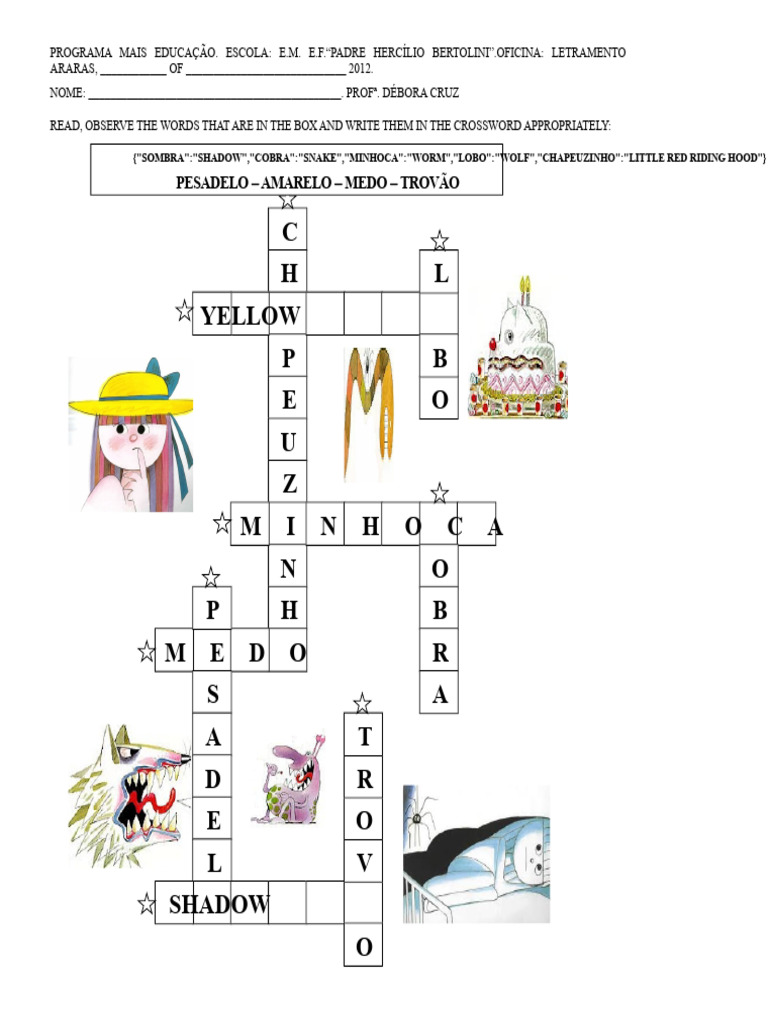 Little Red Riding Hood Crossword with Answers | PDF