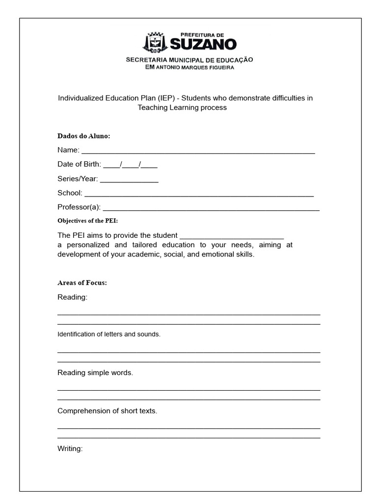 IEP - Individualized Education Plan | PDF | Individualized Education ...