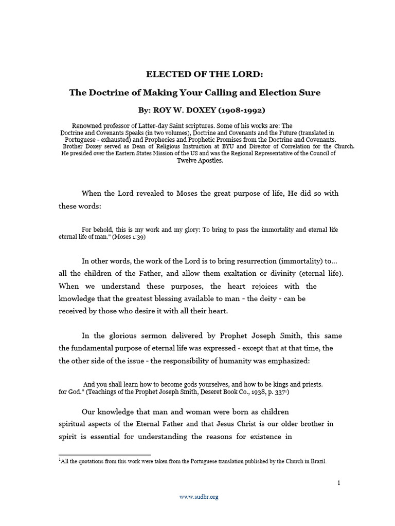 Making Your Calling and Election Sure | PDF | Eternal Life ...