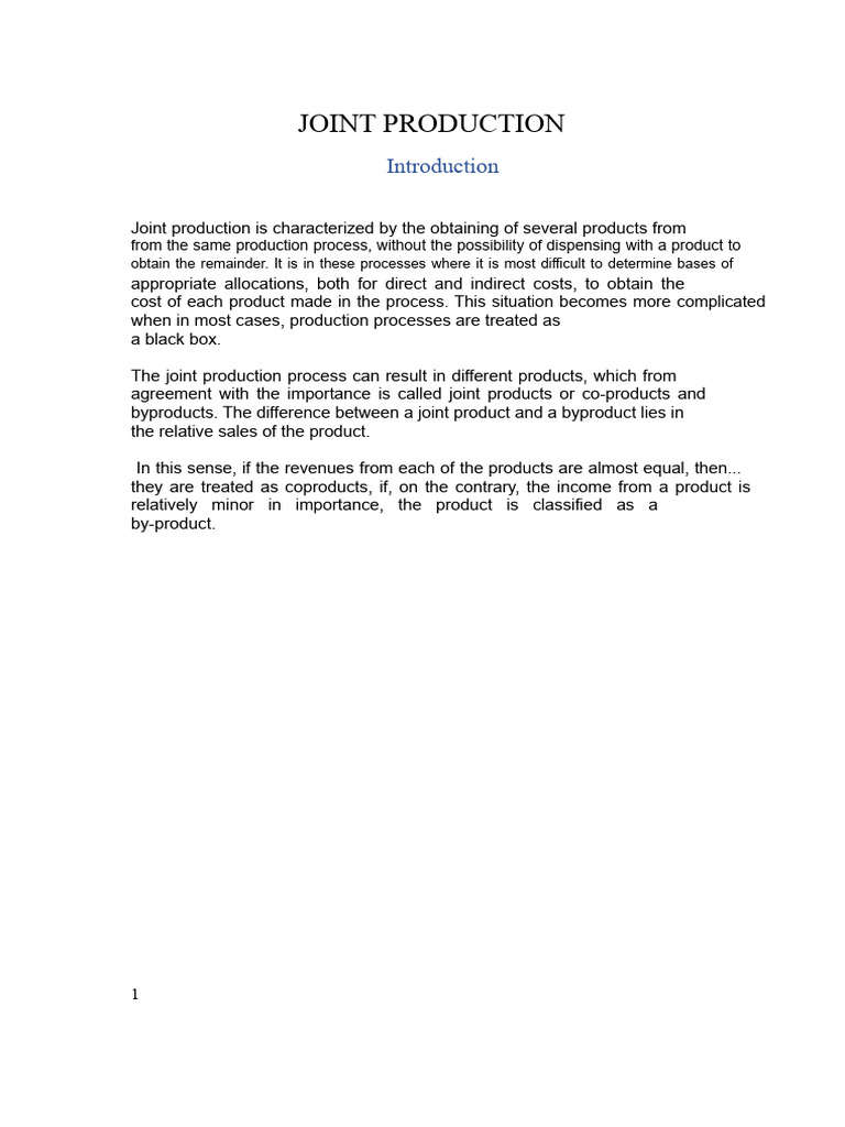 Costs - Joint Production | PDF | Cost Of Goods Sold | Economies