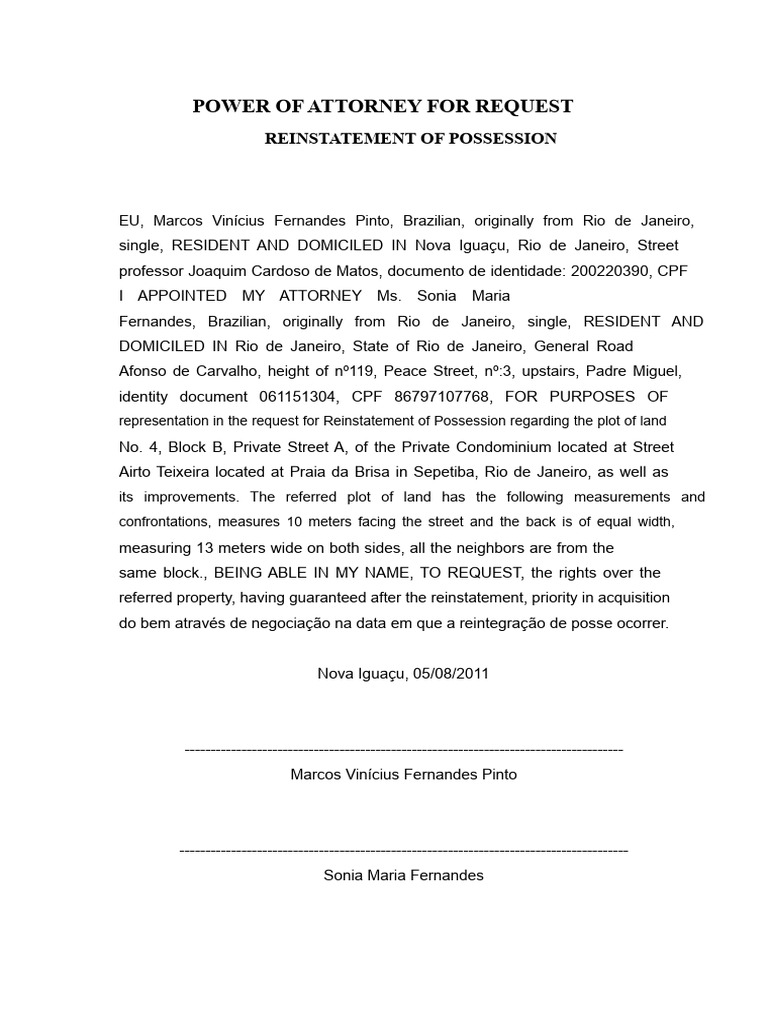 Power of Attorney Template | PDF