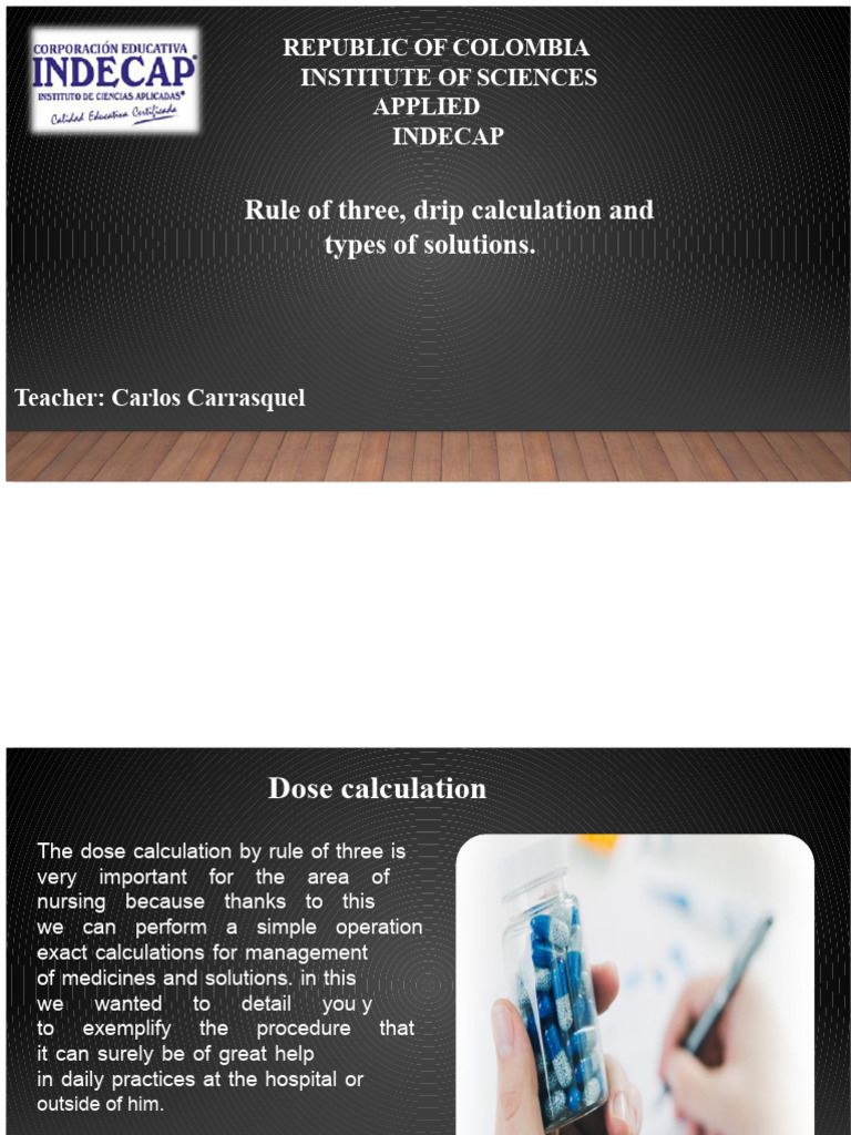 Dose Calculation and Solution Types in Nursing | PDF | Saline (Medicine ...