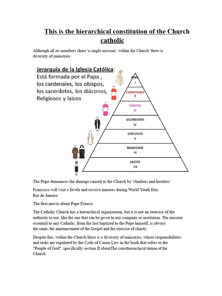 Hierarchical Structure of the Catholic Church | PDF | Catholic Church ...