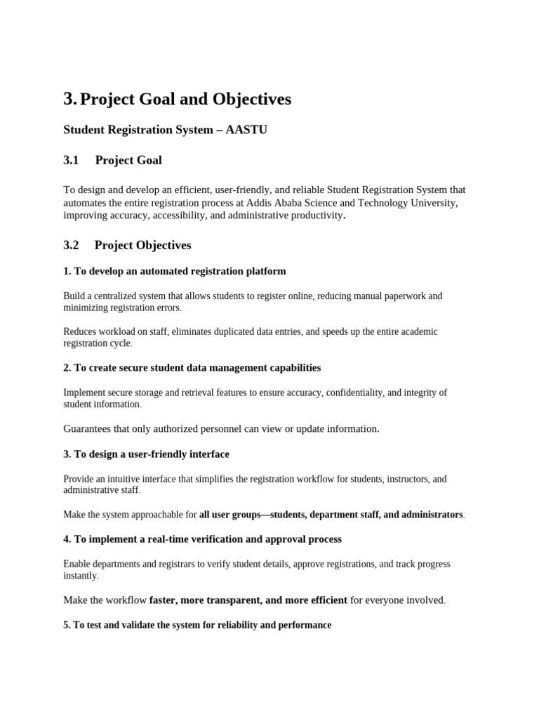 Project Goal and Objectives | PDF