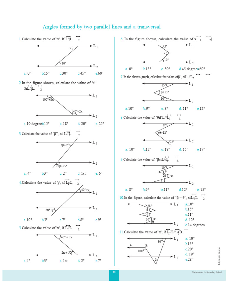 Parallel Lines and Transversal Angles | PDF | Angle | Elementary Geometry