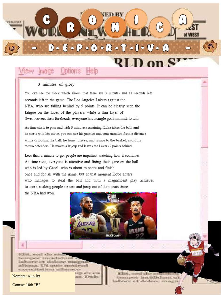 Sports chronicle language - | PDF