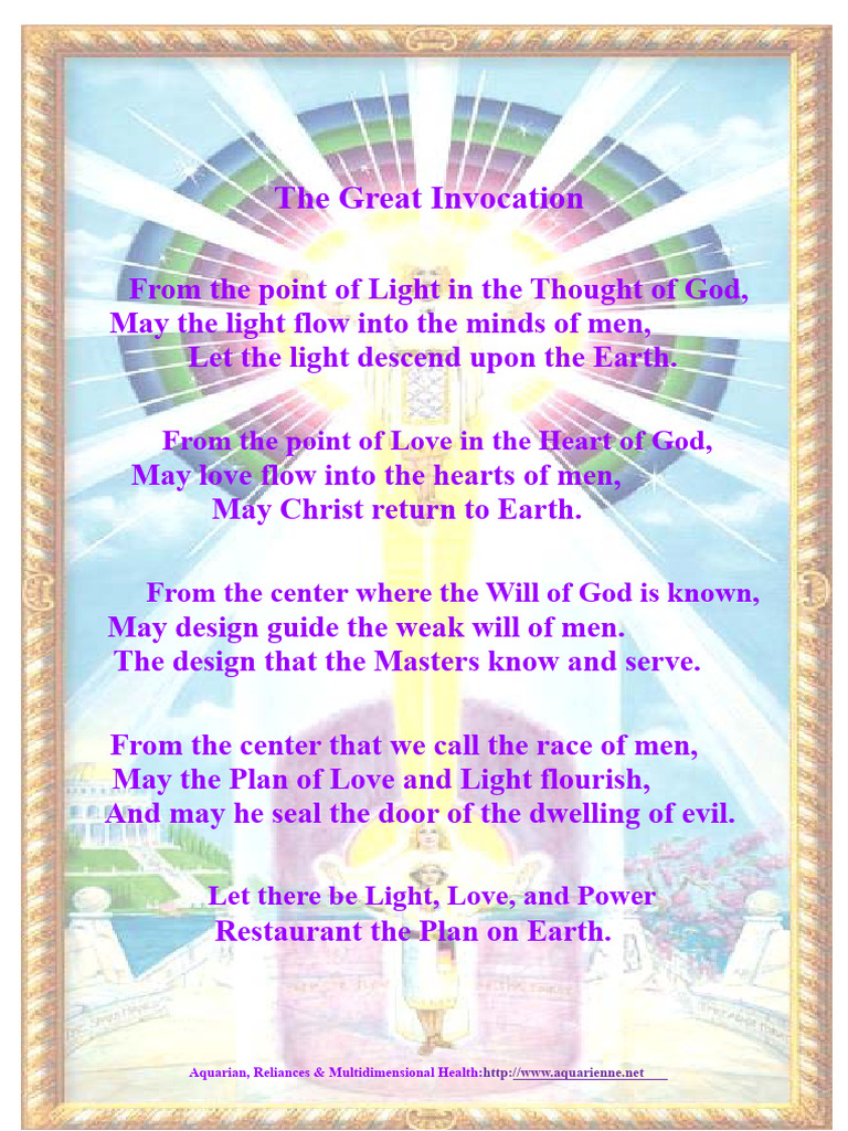 The Great Invocation | PDF | Divinity | Religious Belief And Doctrine