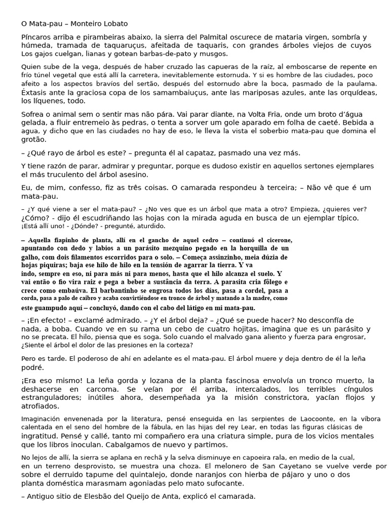 El misterioso mata-pau en el sertão | PDF | Plantas