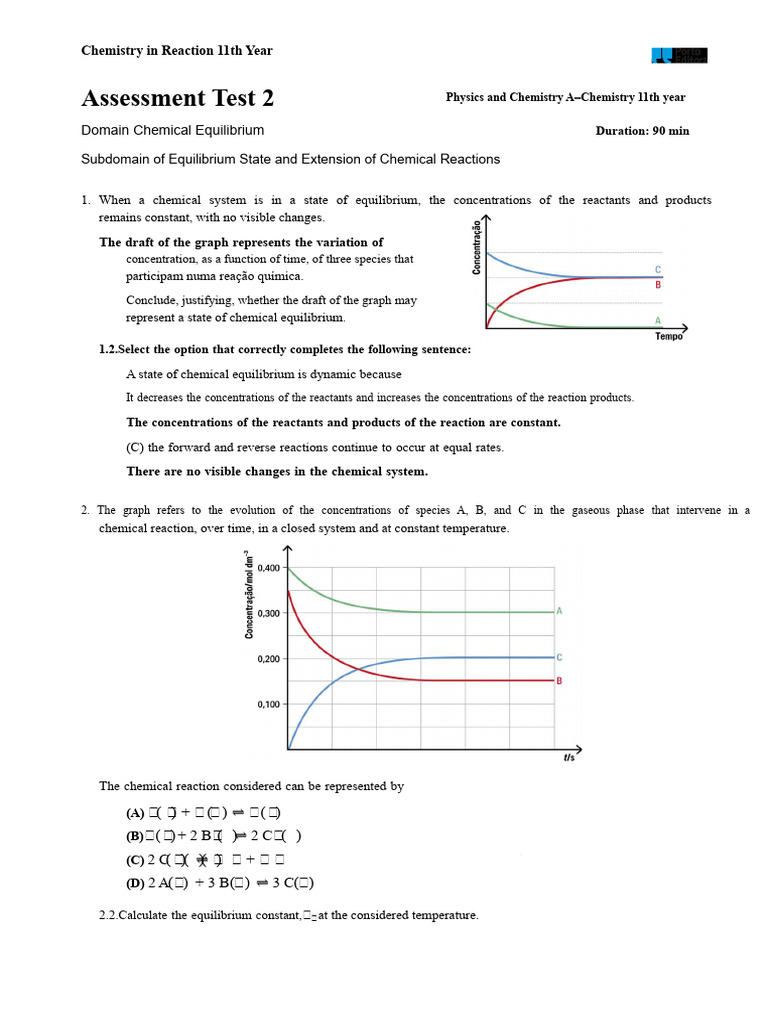 Test - 2 - PORTO EDITORA 2023 - Statement - sd2 - Equilibrium - State ...