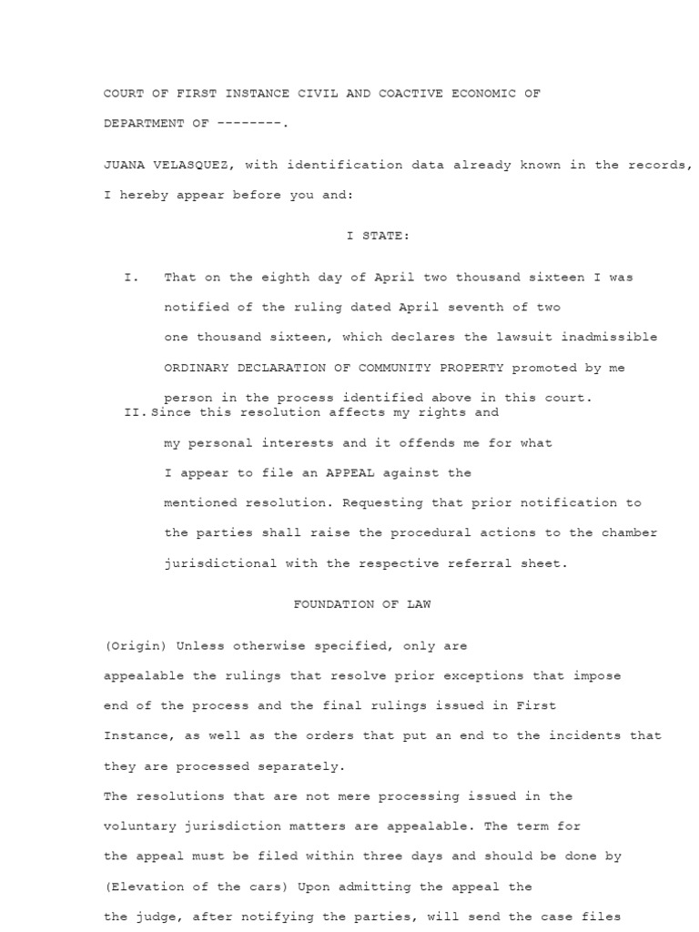 Memorandum of Civil Appeal Resource | PDF | Appeal | Common Law
