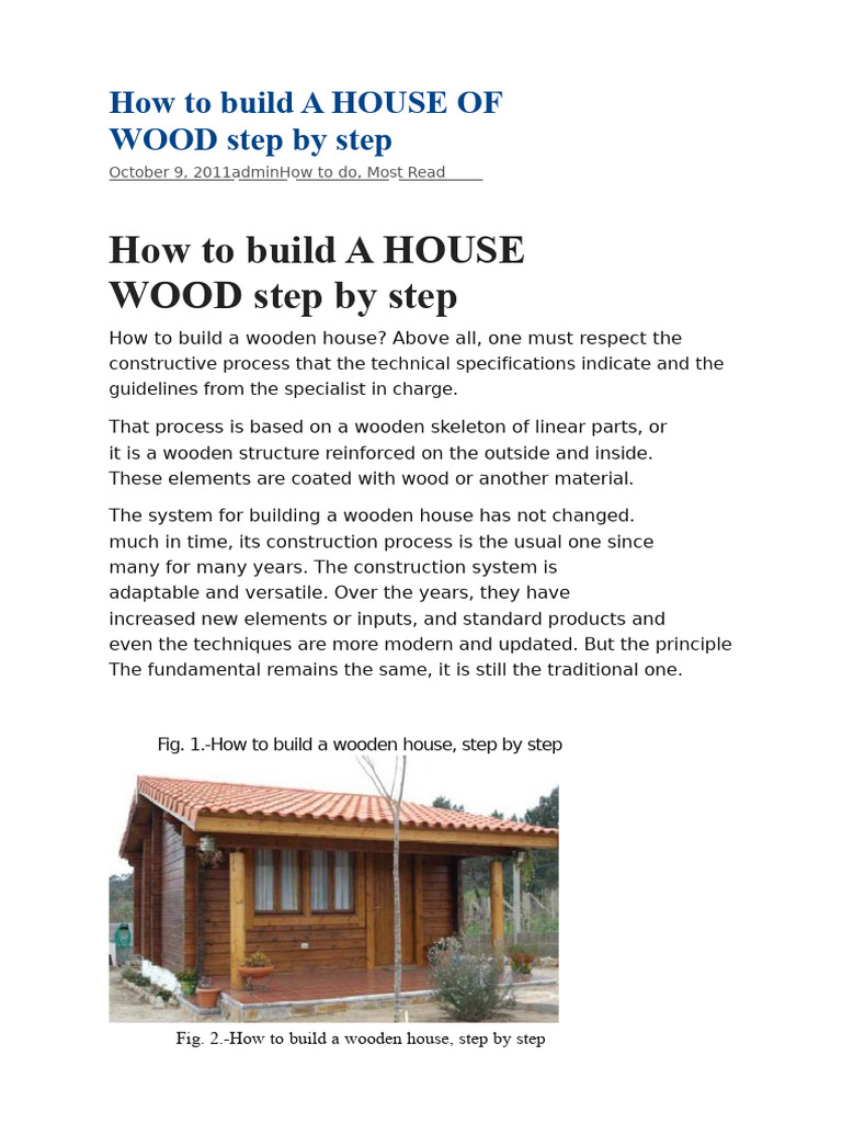 Step-by-Step Wooden House Construction | PDF | Roof | Wood