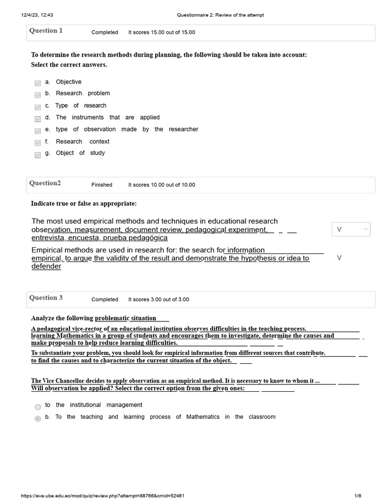 Research methods questionnaire | PDF | Pedagogy | Information