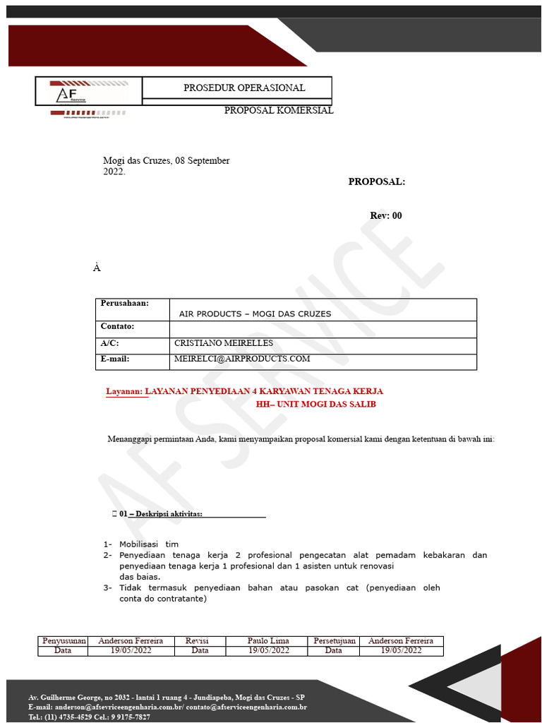 Proposal Penyediaan Tenaga Kerja Mogi | PDF