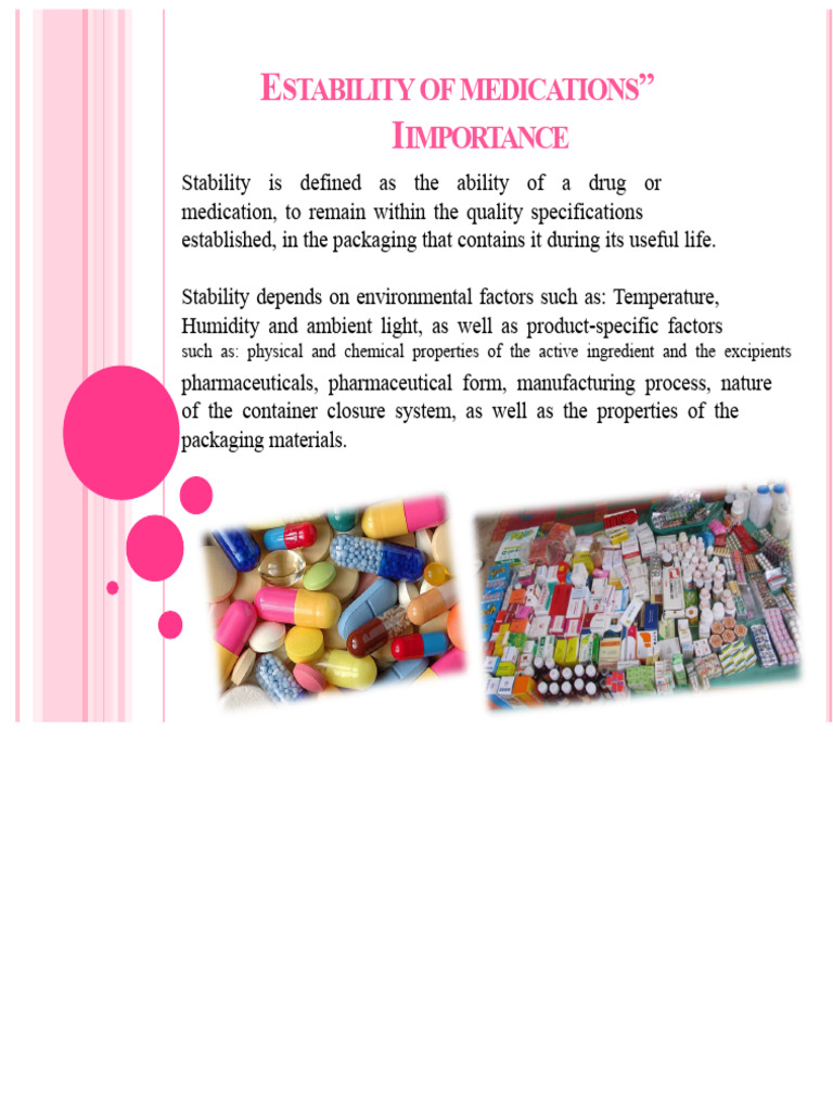 Stability of Medications Importance | PDF