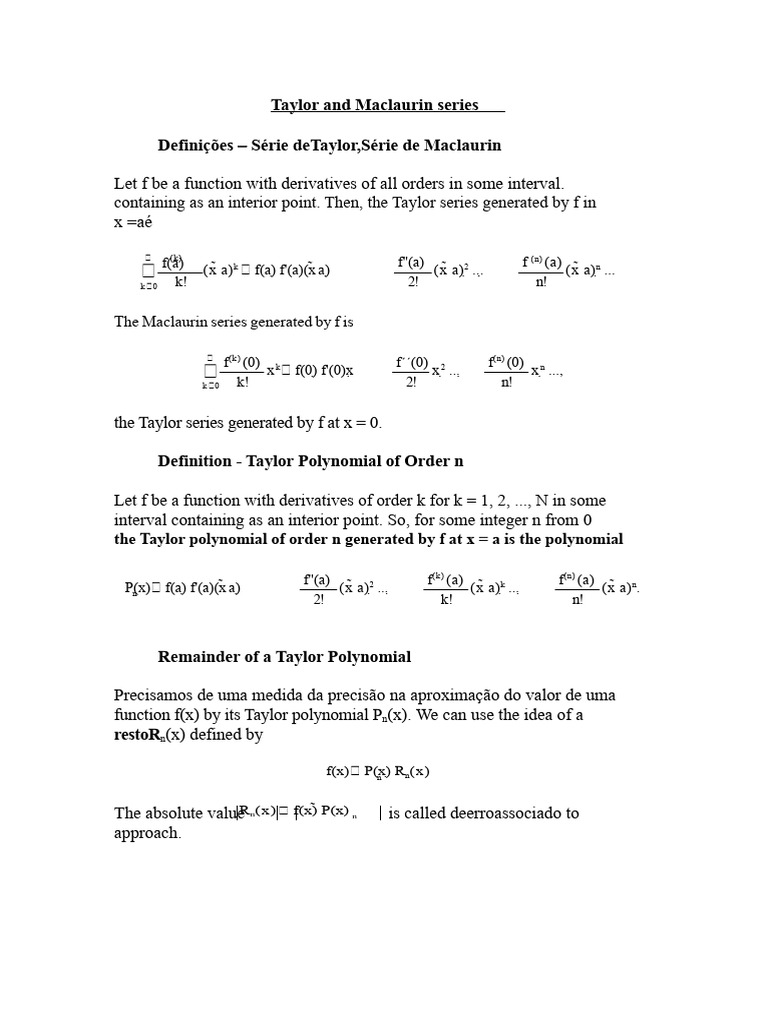 Taylor and Maclaurin Series | PDF | Real Analysis | Abstract Algebra