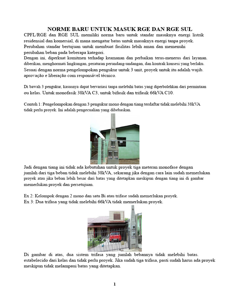 Norma Baru Sambungan Energi RGE SUL | PDF
