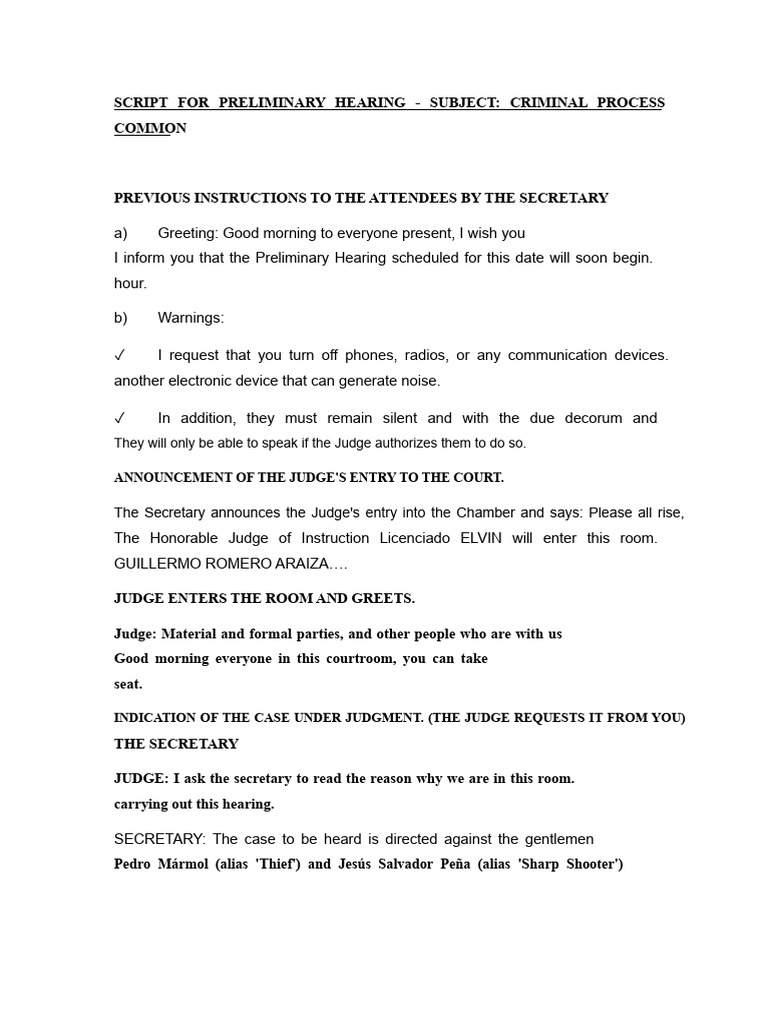 Preliminary Hearing Script For Aggravated Robbery | PDF | Prosecutor ...