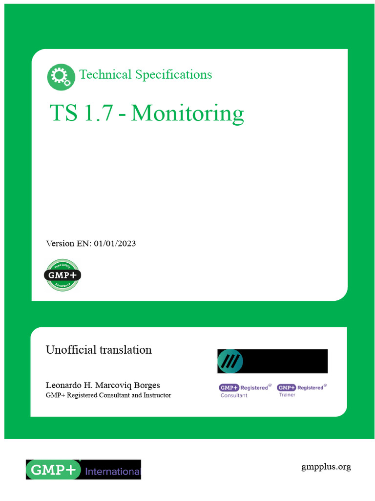 GMP+ TS 1.7 - Monitoring (01.01.2023) - PTB | PDF | Fatty Acid