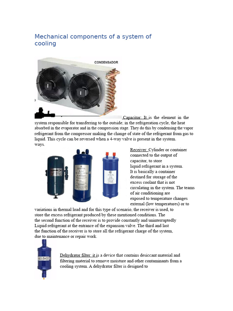 Key Mechanical Components of Cooling Systems | PDF | Mechanical ...