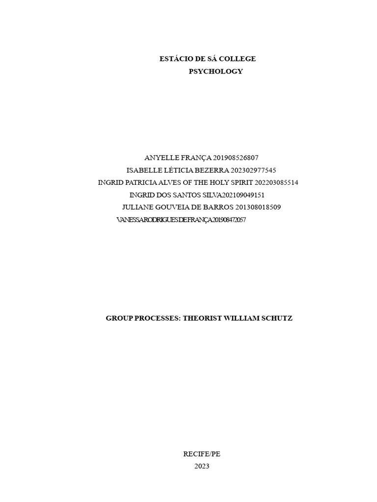 Theoretical William Schutz PDF | PDF | Psychotherapy | Humanistic ...