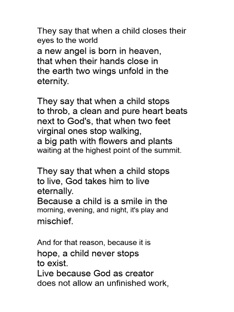 Prayer Before The Death of A Child - Father Javier Leoz | PDF