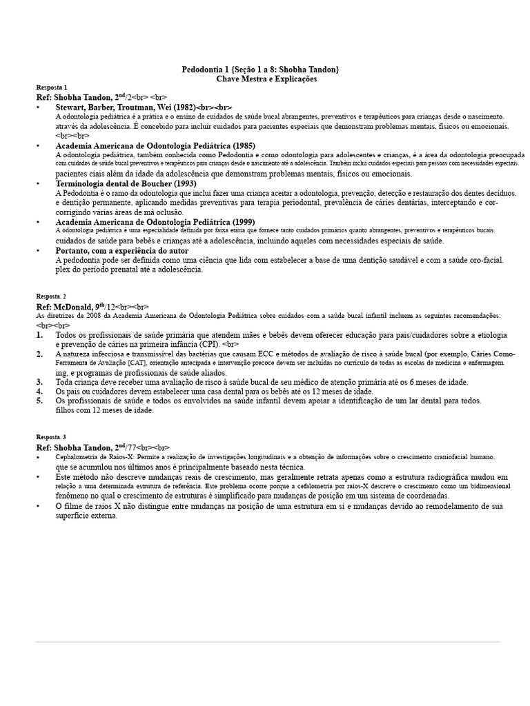 Introdução à Pedodontia e Cuidados Infantis | PDF | Odontologia | Saliva