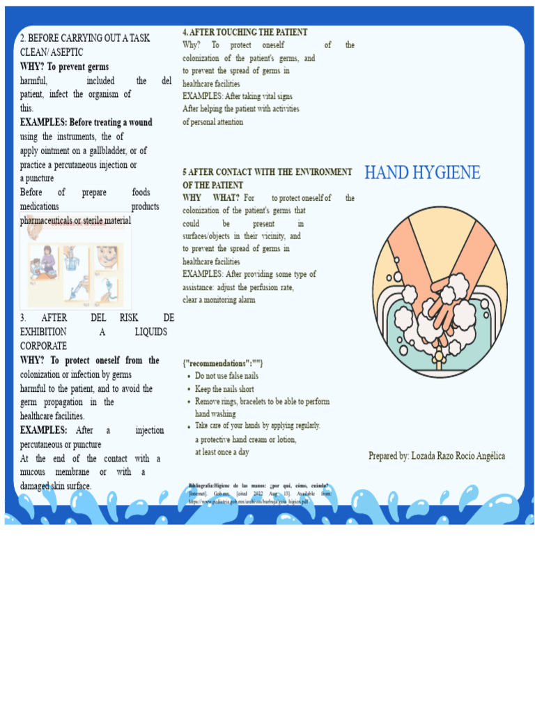 HAND HYGIENE TRIFOLD | PDF | Hand Washing | Hygiene
