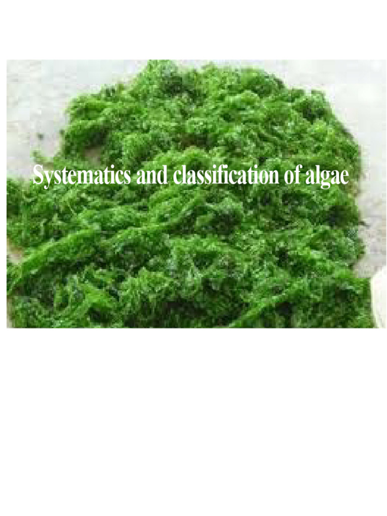 Systematics and classification of algae | PDF | Cyanobacteria | Algae