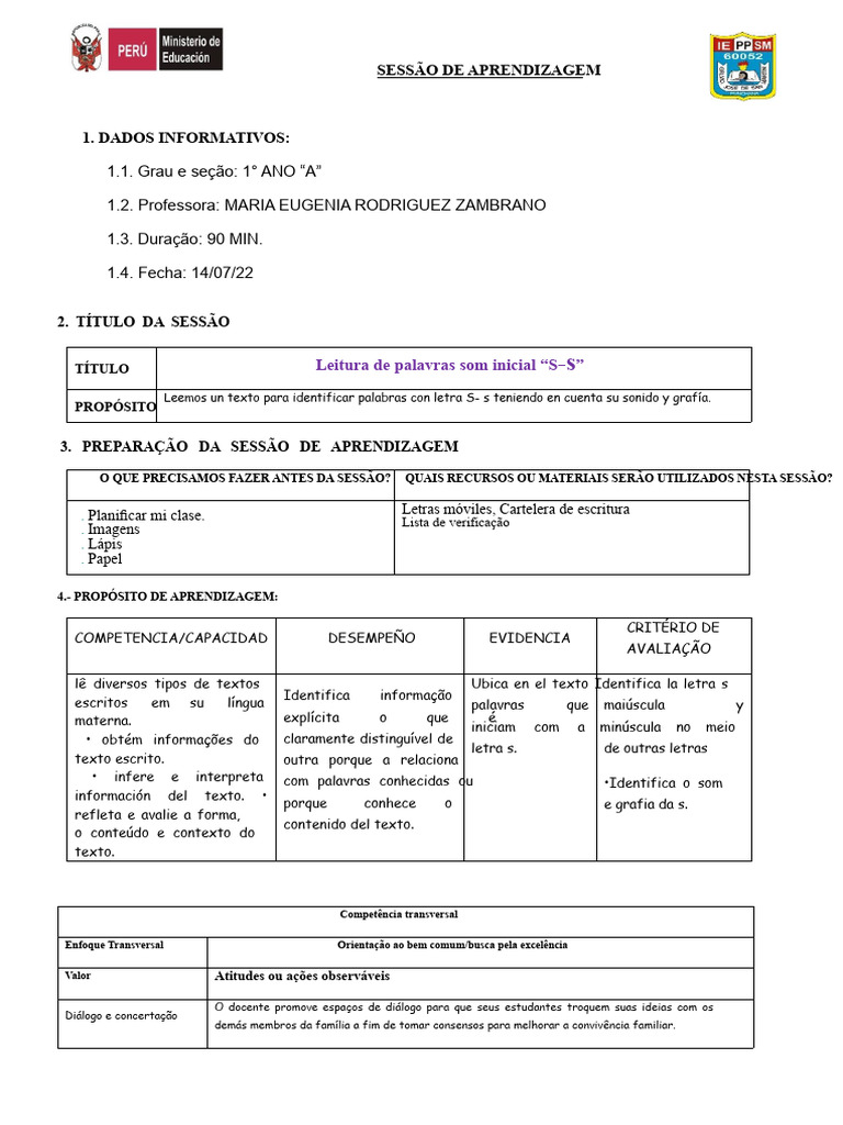 SESSÃO LETRA S | PDF | Aprendizado | Caixa alta e caixa baixa