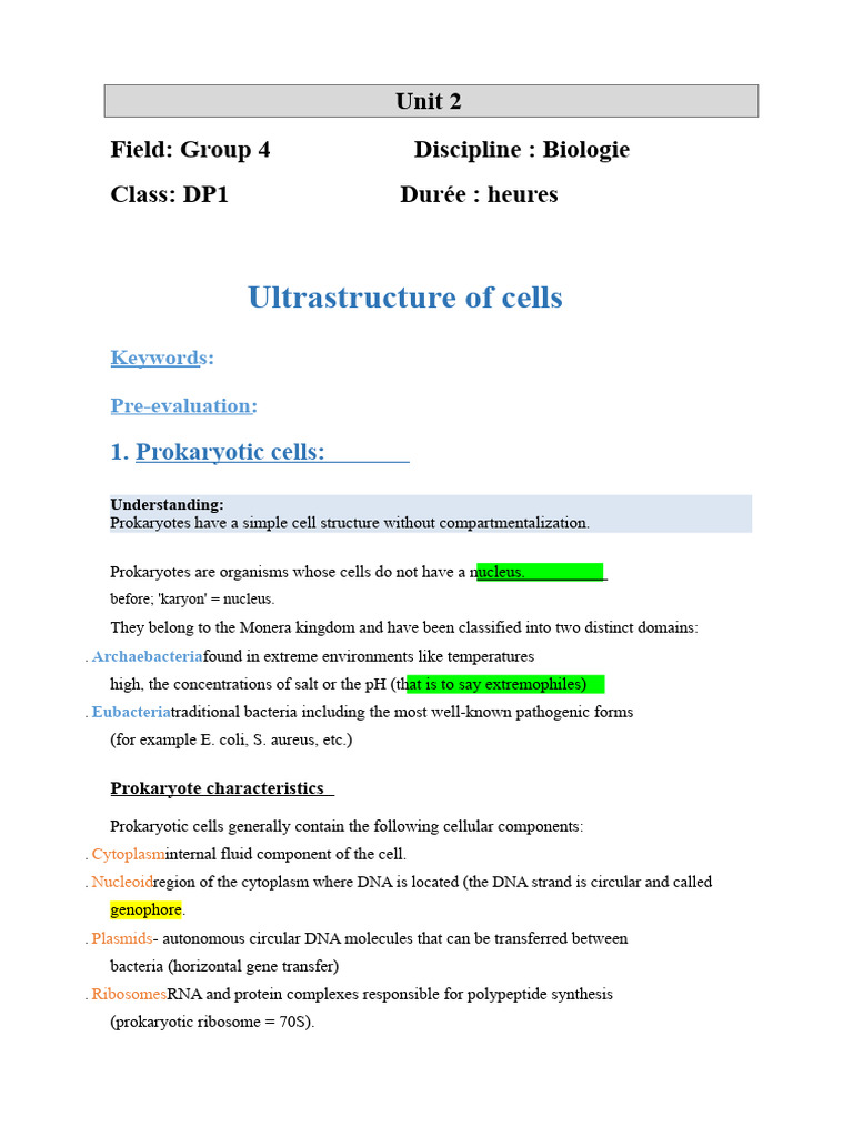 1.2. Ultrastructure of cells | PDF | Cell (Biology) | Endoplasmic Reticulum