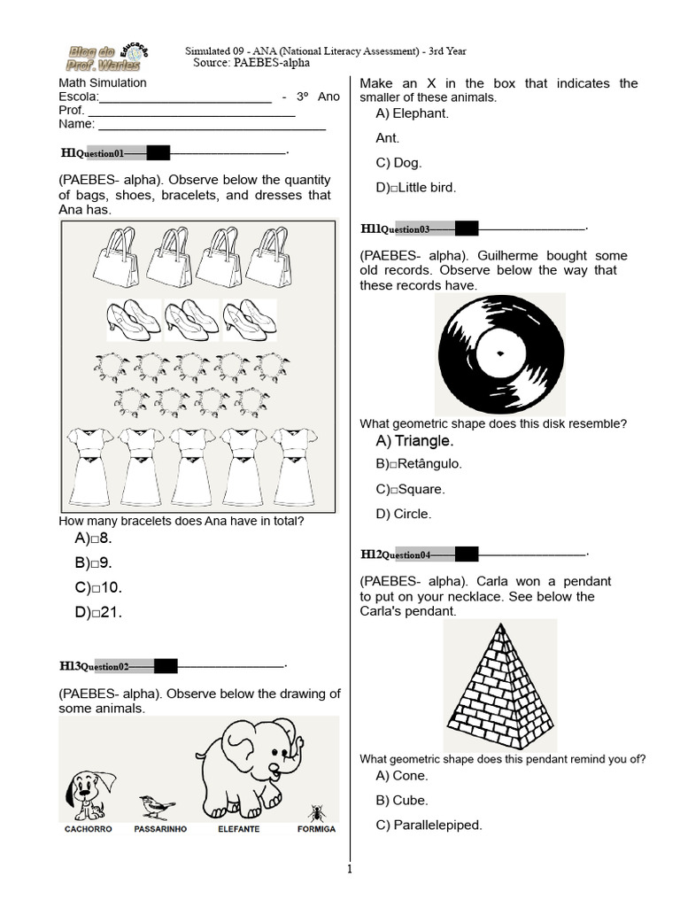 Simulated 09 (3rd Year - Math - Elementary School) - (Blog of Prof ...