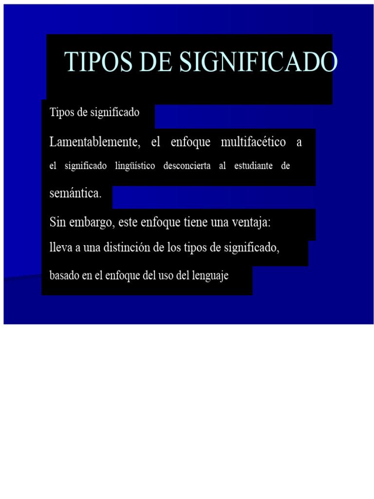 Tipos de Significado en Semántica | PDF | Connotación | Lingüística