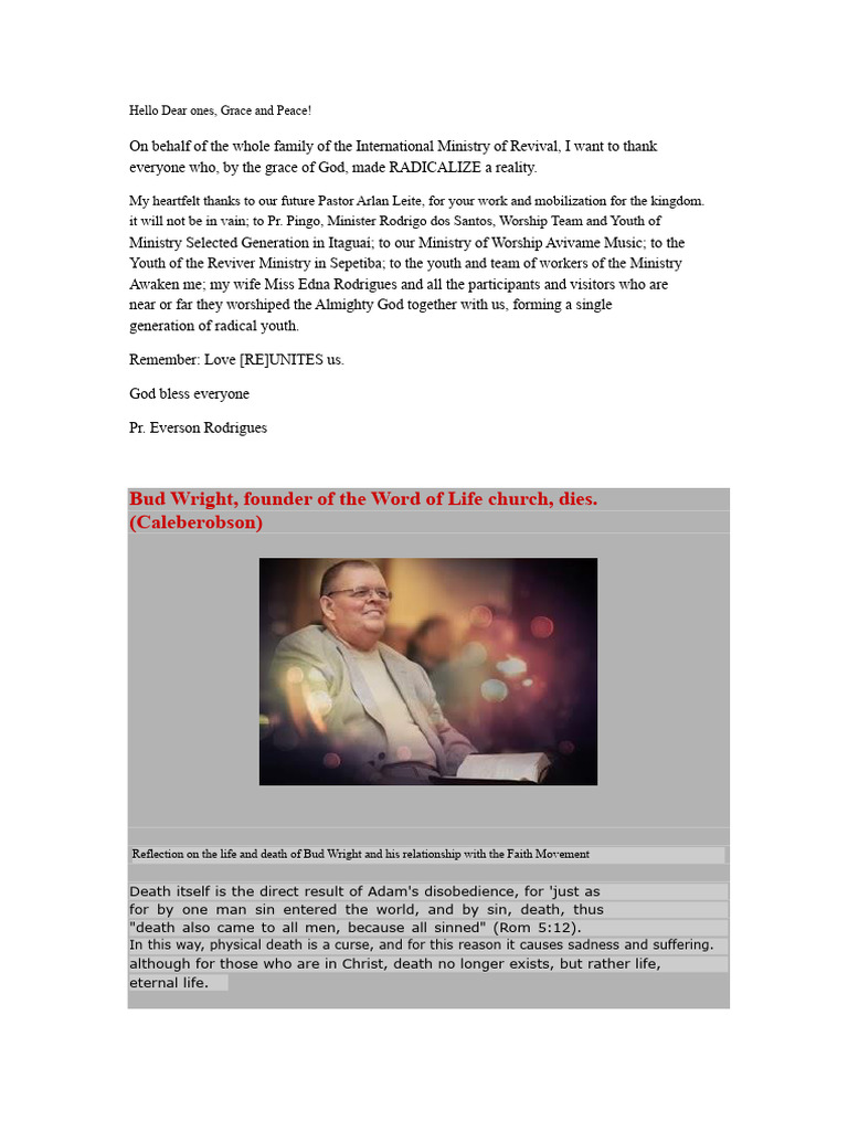 Hello Dear, Bud | PDF | Prosperity Theology | Faith