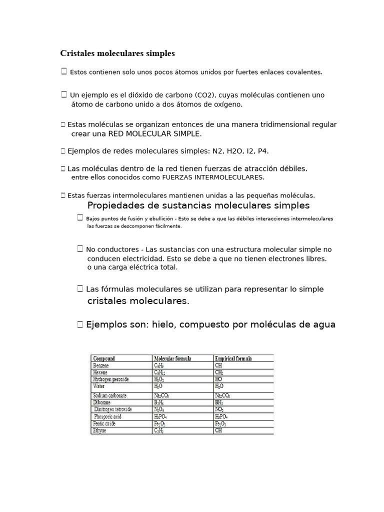 Cristales Moleculares Simples | PDF