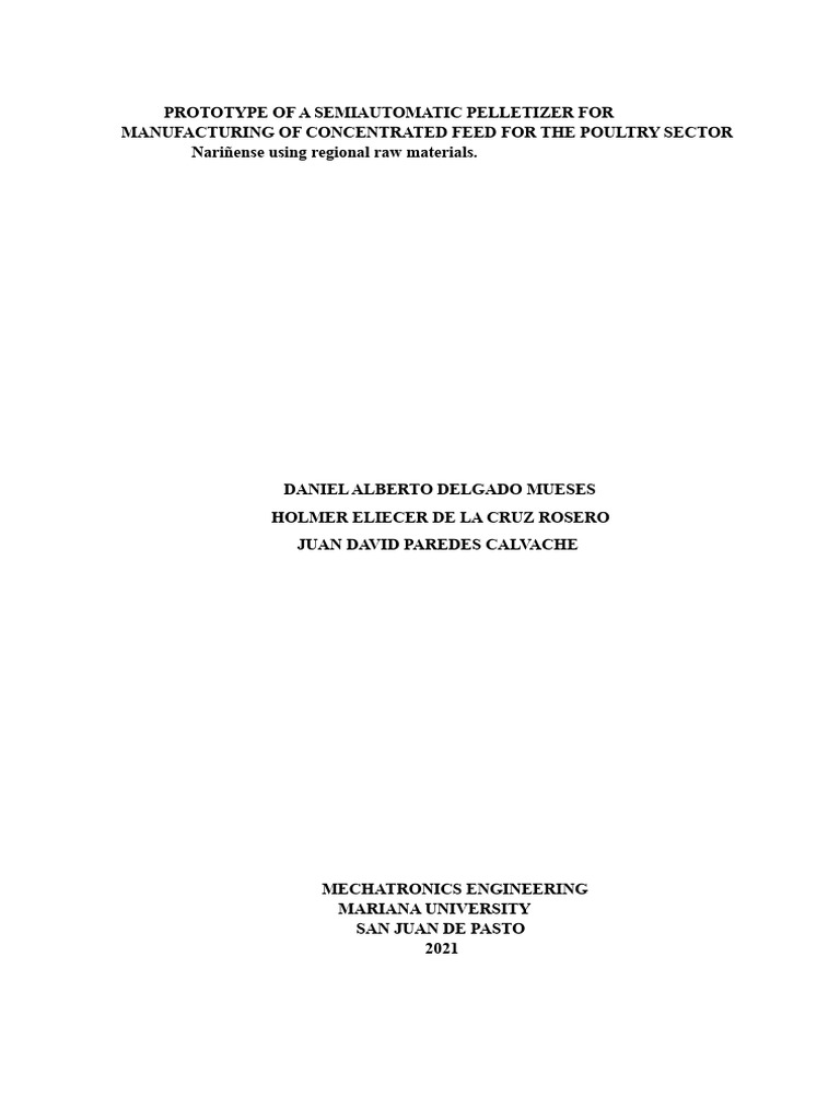 Draft_Project_Pellets_DHJ_09_05_21 | PDF | Animal Feed | Foods