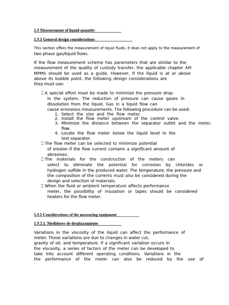 Liquid Measurement Techniques and Considerations | PDF | Flow ...