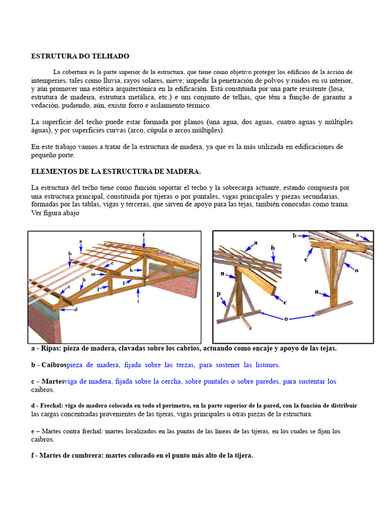 Estructura de Techo de Madera: Guía Completa | PDF | Techo | Techo