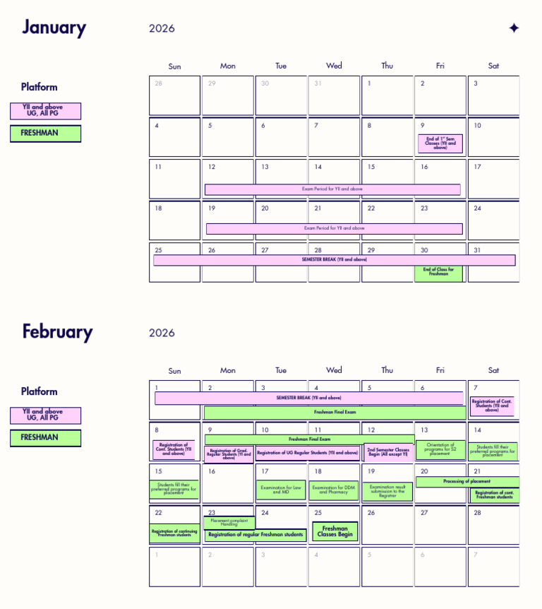 Freshman Calendar - Final Exam and Placement - INTERNAL | PDF ...