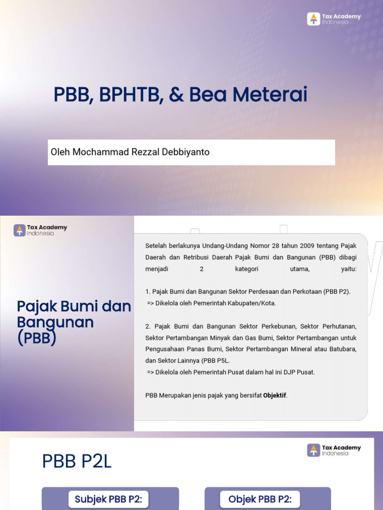 Panduan PBB, BPHTB, dan Bea Meterai | PDF