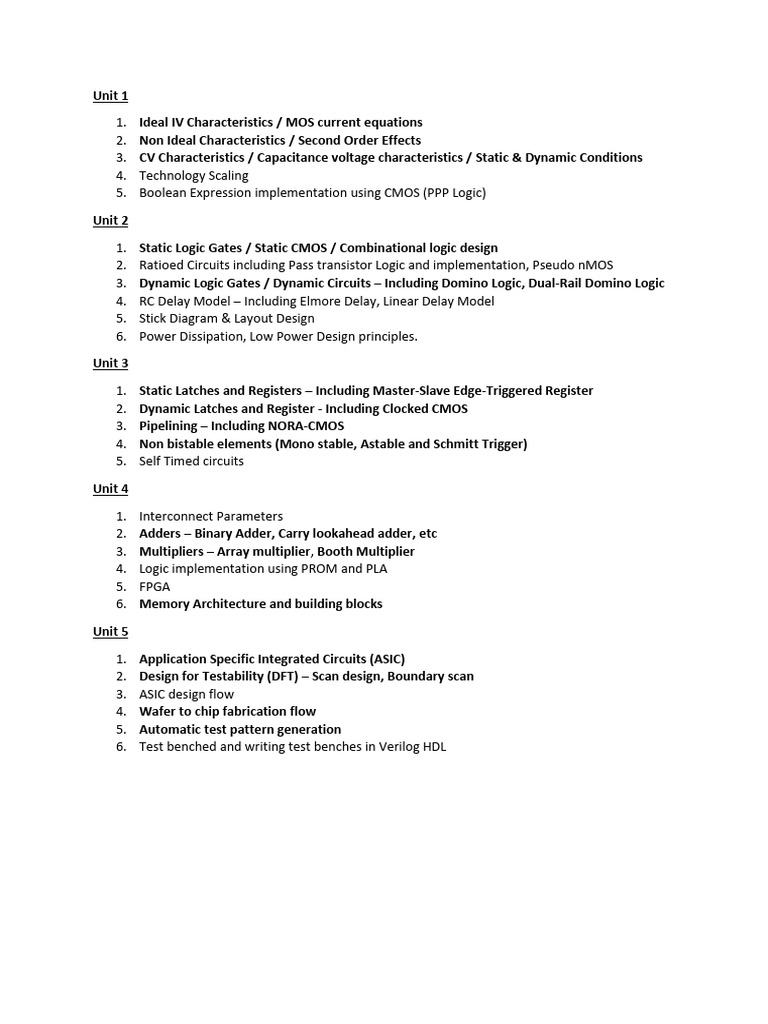 VLSI Important Questions | PDF